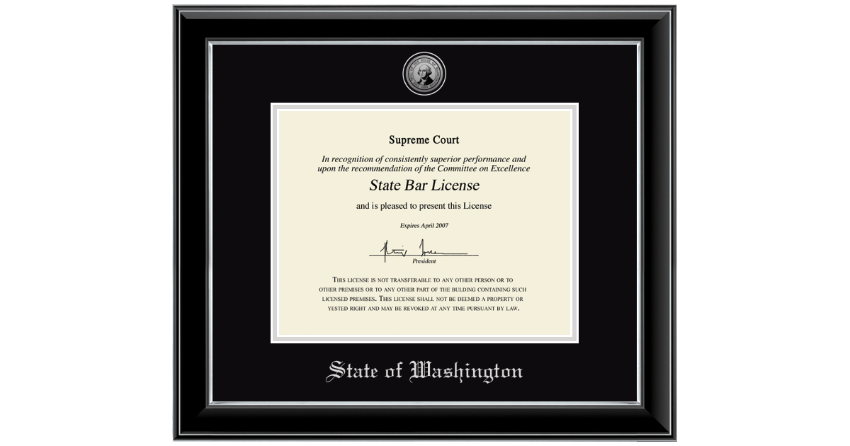 Silver Engraved Medallion Certificate Frame in Onyx Silver State of ...