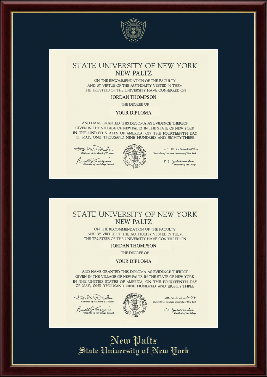 State University of New York New Paltz Double Diploma Frame in Galleria ...