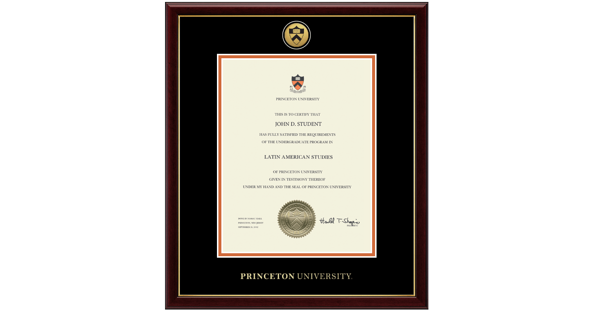 Gold Engraved Medallion Certificate Frame in Galleria Princeton ...