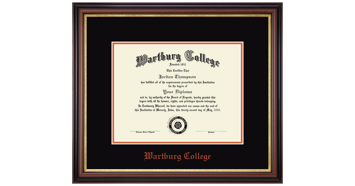 Orange Embossed Diploma Frame in Regency Gold Wartburg College - Item ...