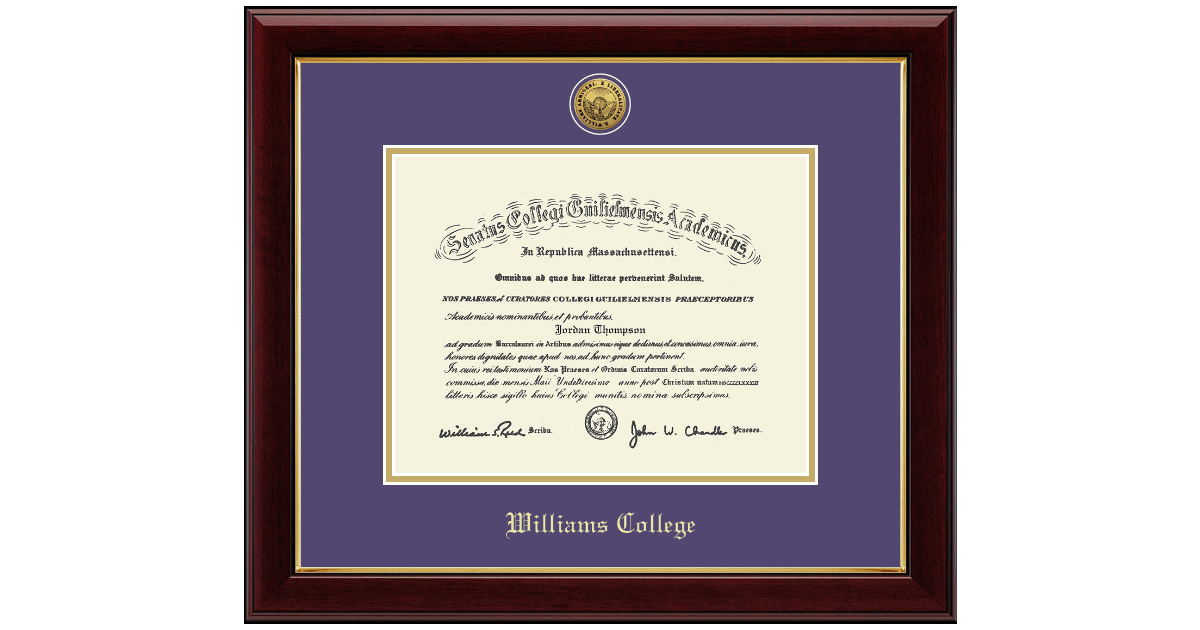 Gold Engraved Medallion Diploma Frame in Gallery Williams College ...