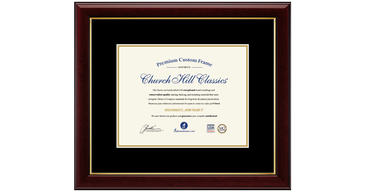 Custom Frames - Diploma Frames - Church Hill Classics