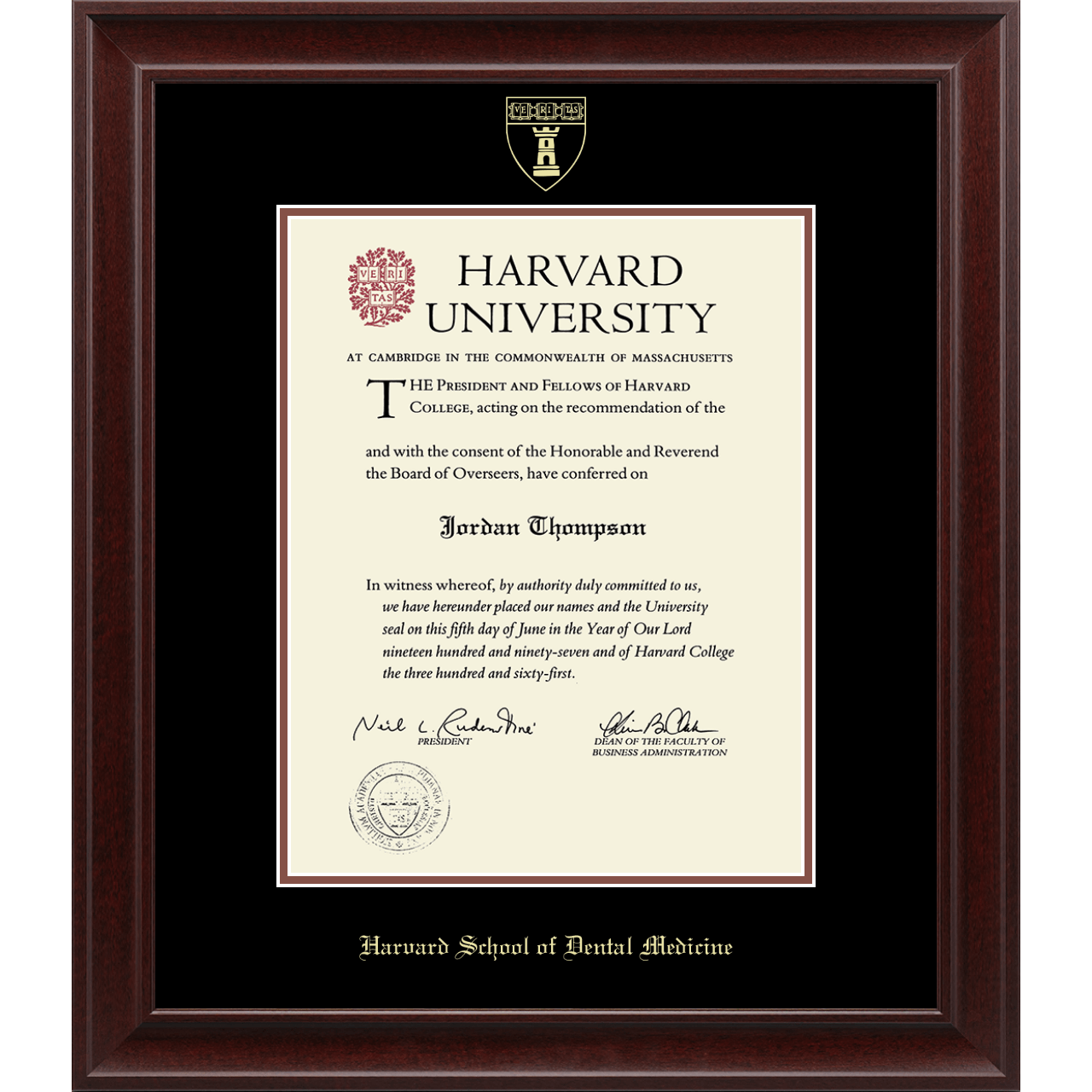 Gold Embossed Diploma Frame in Rainier Harvard University - Item ...