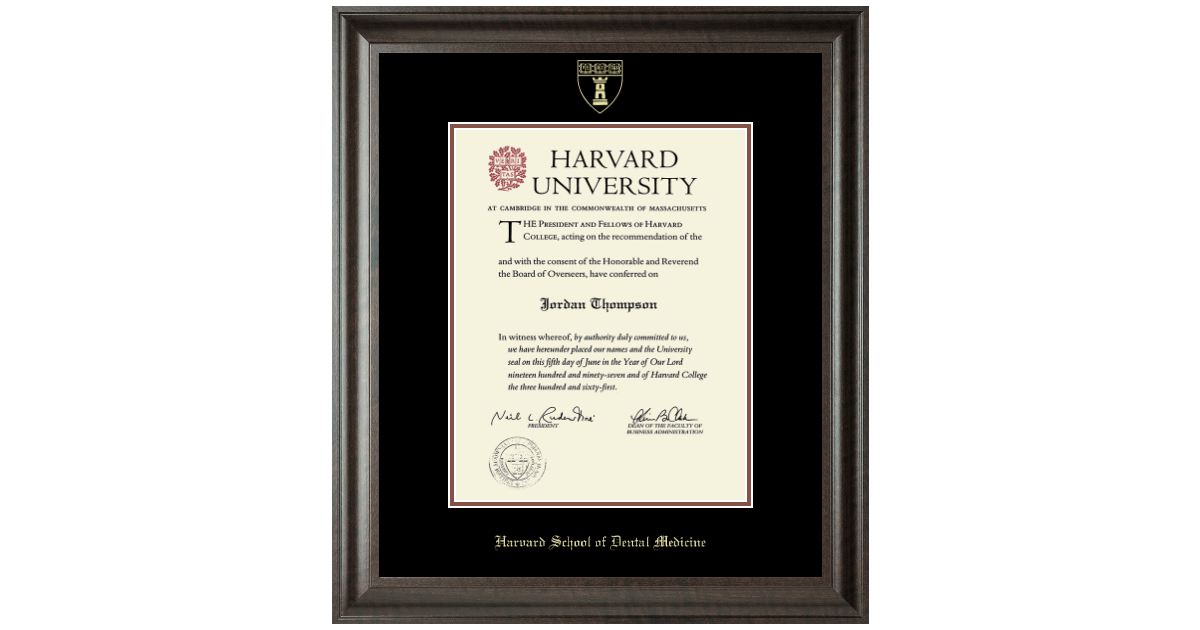 Gold Embossed Diploma Frame in Acadia Harvard University - Item #215209 ...