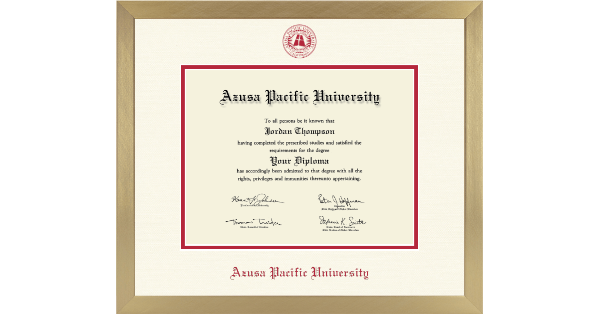 Azusa Pacific University Diploma Frame | Church Hill Classics