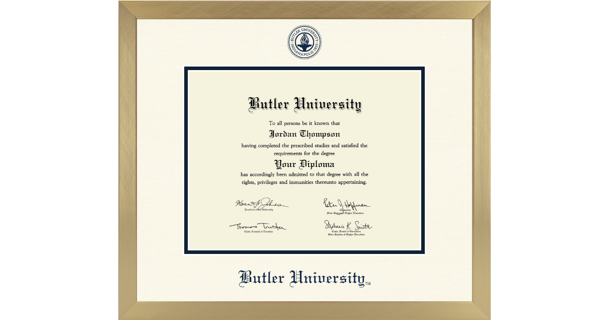 Butler University Diploma Frame | Church Hill Classics