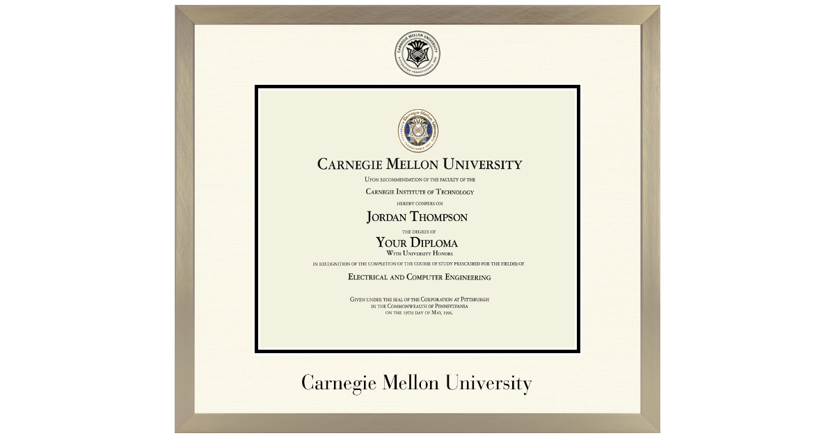 Icon Diploma Frame in Light Champagne - Item #P89019 from Carnegie Mellon University