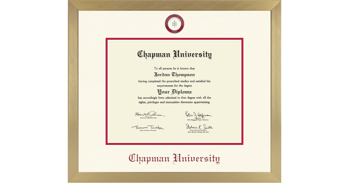 Chapman University Diploma Frame | Church Hill Classics