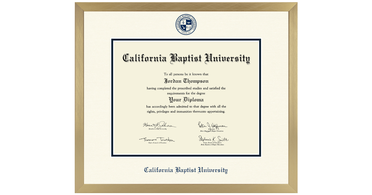 California Baptist University Diploma Frame | Church Hill Classics