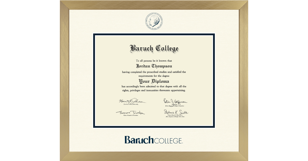Baruch College Diploma Frame | Church Hill Classics