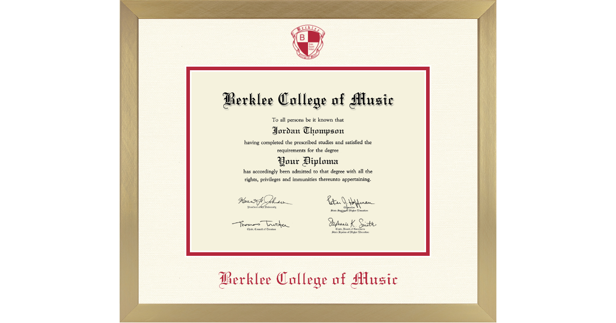 Berklee College of Music Diploma Frame | Church Hill Classics
