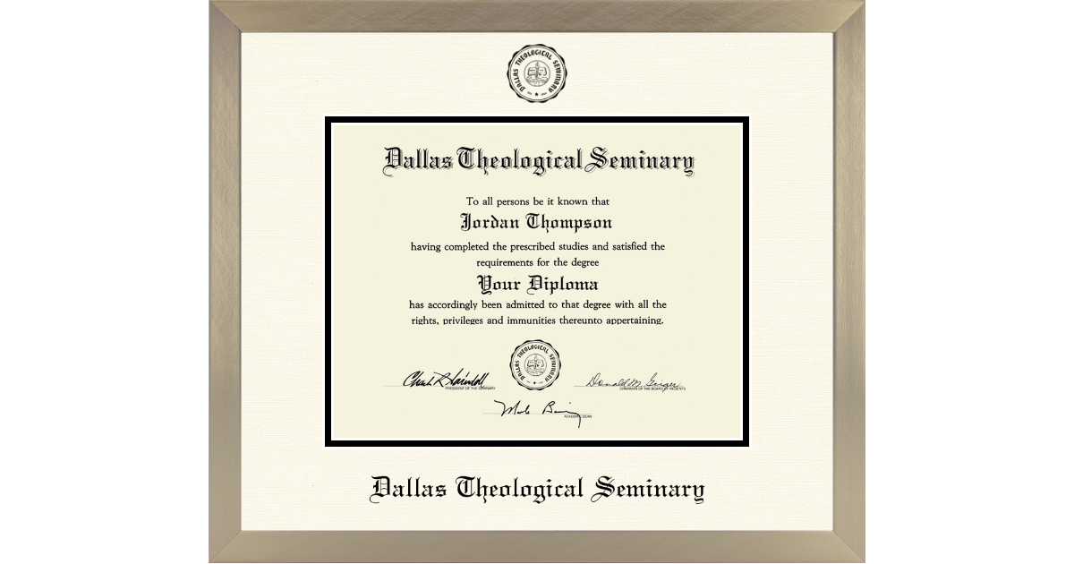Dallas Seminary Diploma Frame | Church Hill Classics