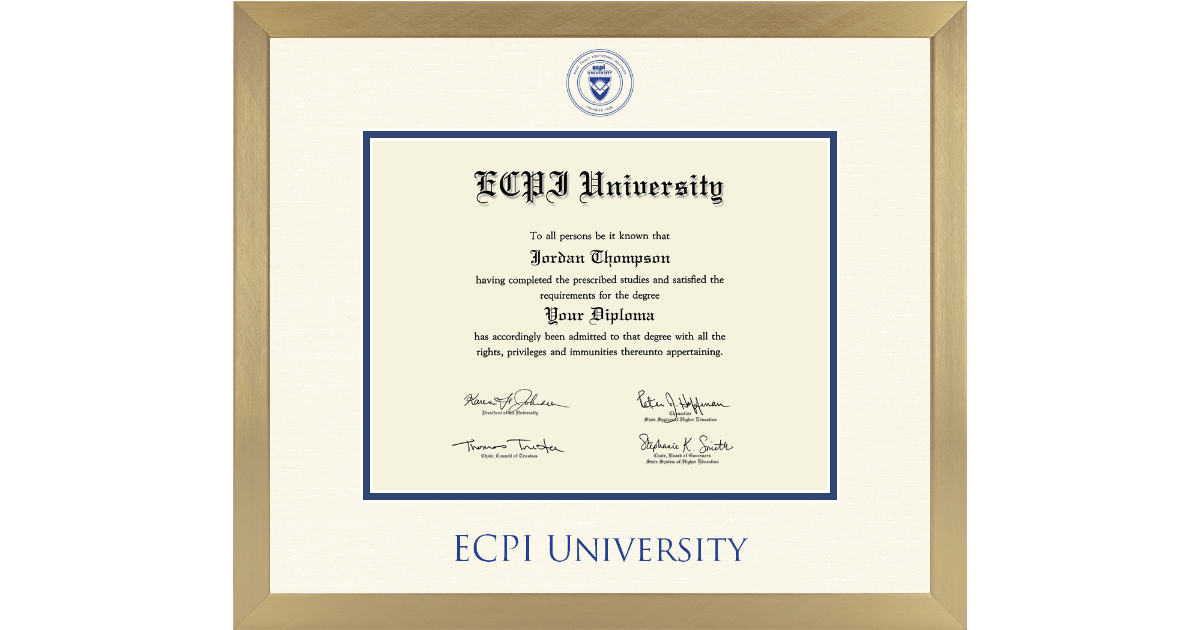ECPI University Diploma Frame | Church Hill Classics
