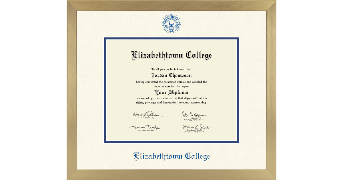 Elizabethtown College Diploma Frame | Church Hill Classics