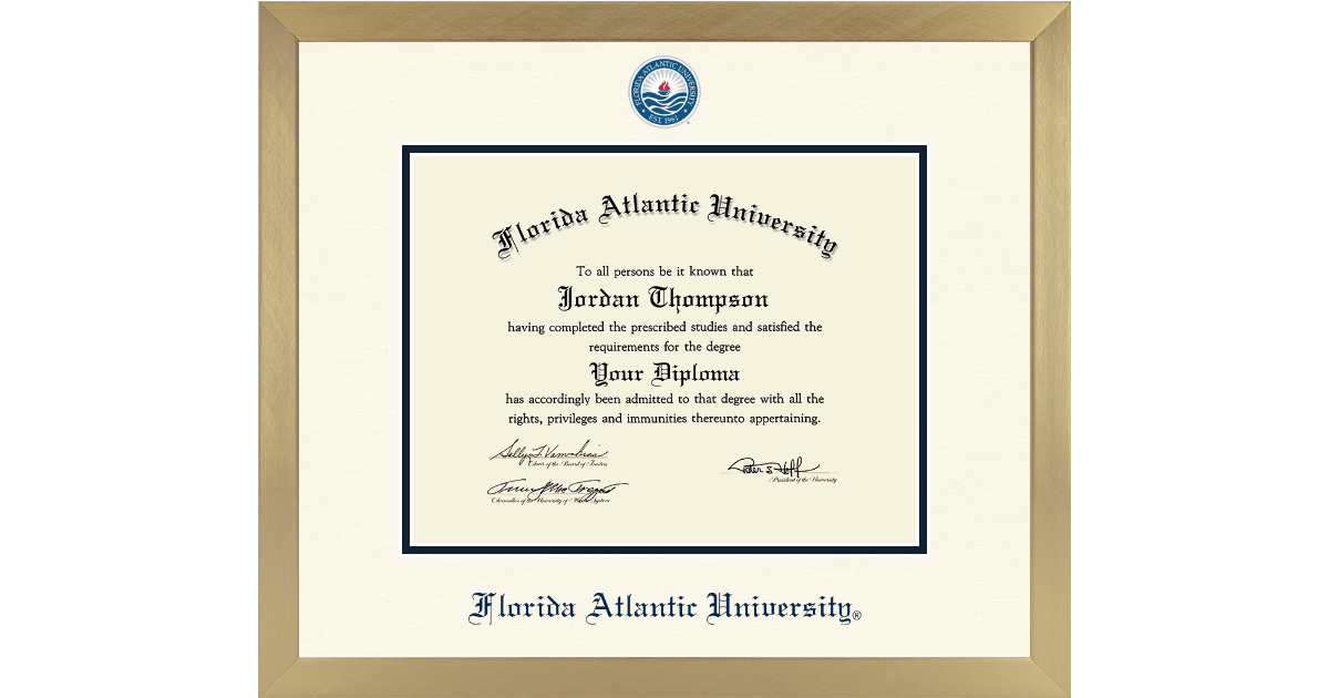 Florida Atlantic University Diploma Frame | Church Hill Classics