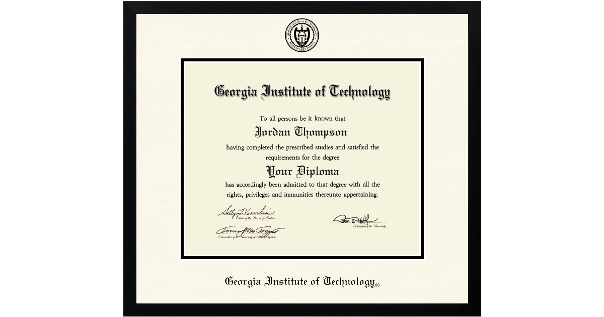 Custom Georgia Tech Diploma Frames | Church Hill Classics