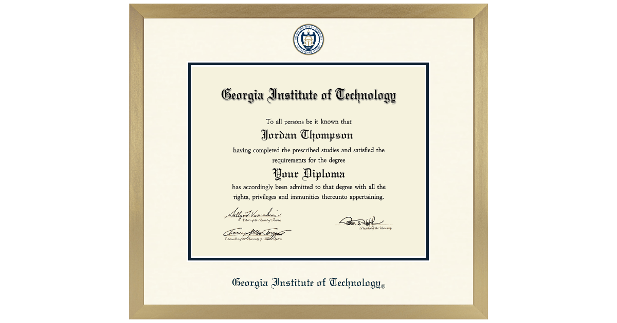 Custom Georgia Tech Diploma Frames | Church Hill Classics