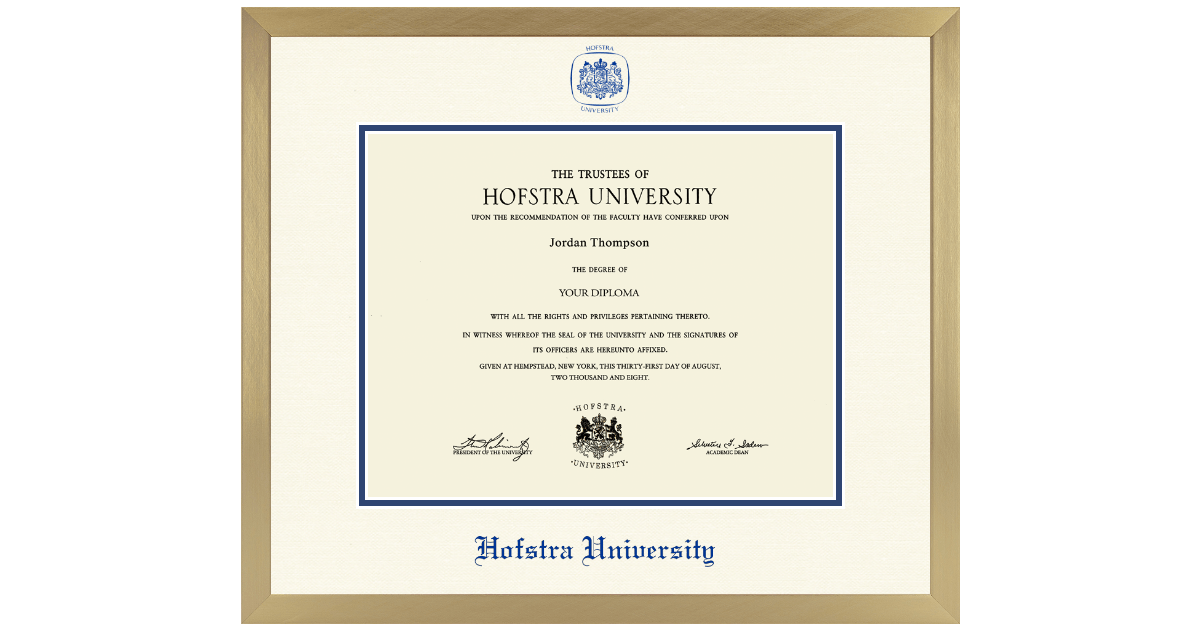 Hofstra University Diploma Frame | Church Hill Classics