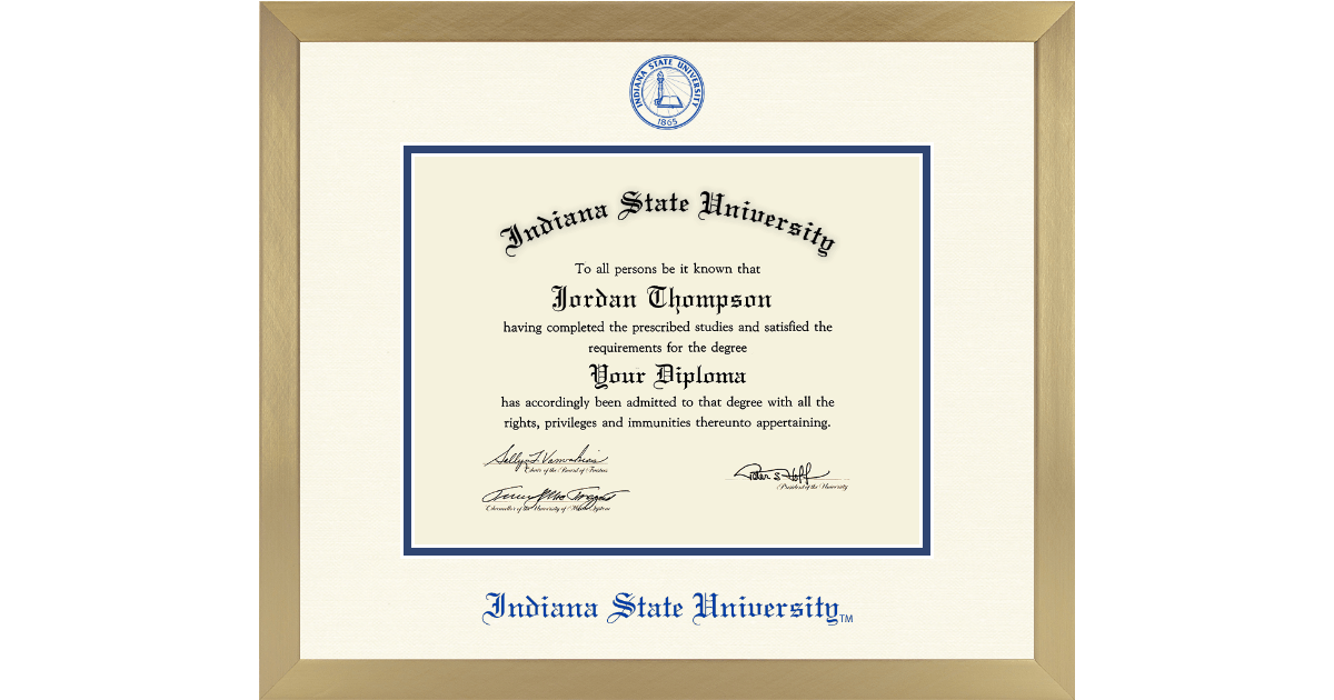Indiana State University Diploma Frame | Church Hill Classics