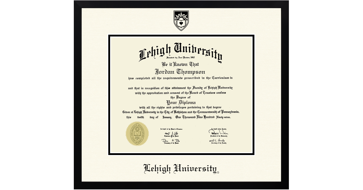Lehigh University Diploma Frame | Church Hill Classics