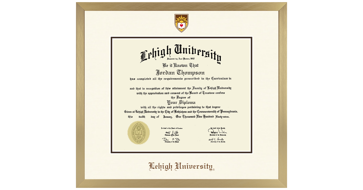 Lehigh University Diploma Frame | Church Hill Classics