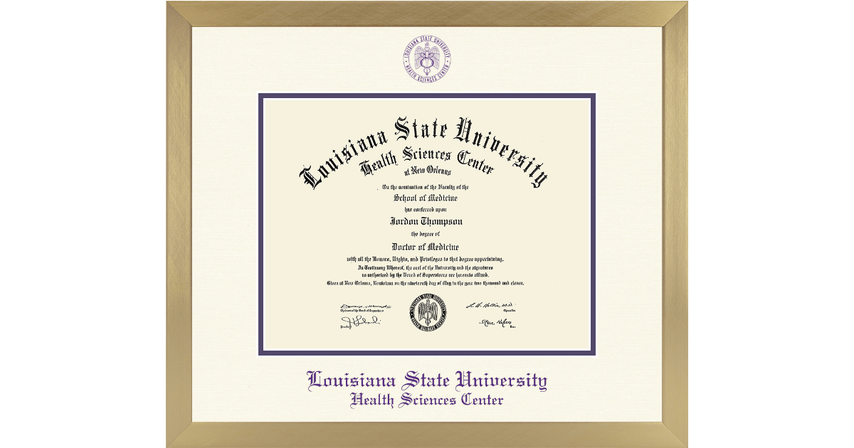 LSU Health Diploma Frame | Church Hill Classics