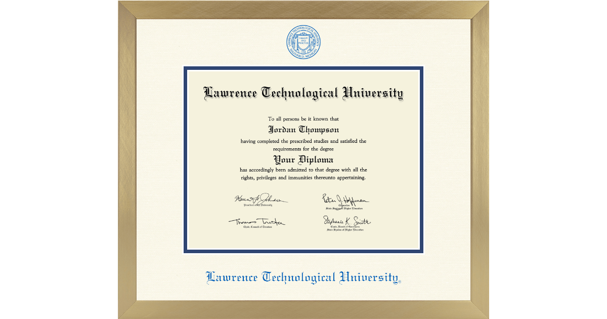 Lawrence Technological University Diploma Frame | Church Hill Classics