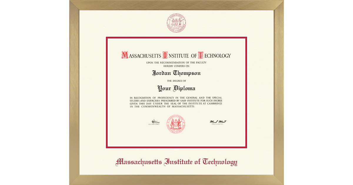 Massachusetts Institute of Technology Diploma Frame | Church Hill Classics