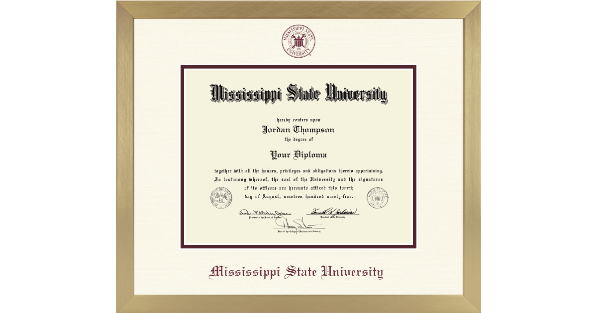 Mississippi State University Diploma Frame | Church Hill Classics