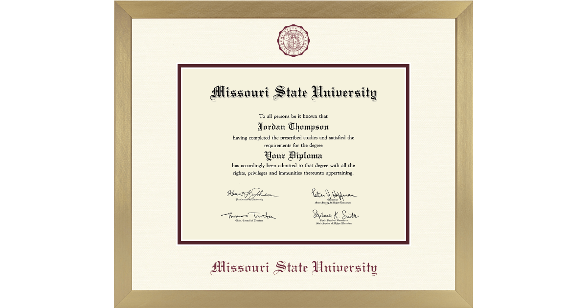 Missouri State University Diploma Frame | Church Hill Classics