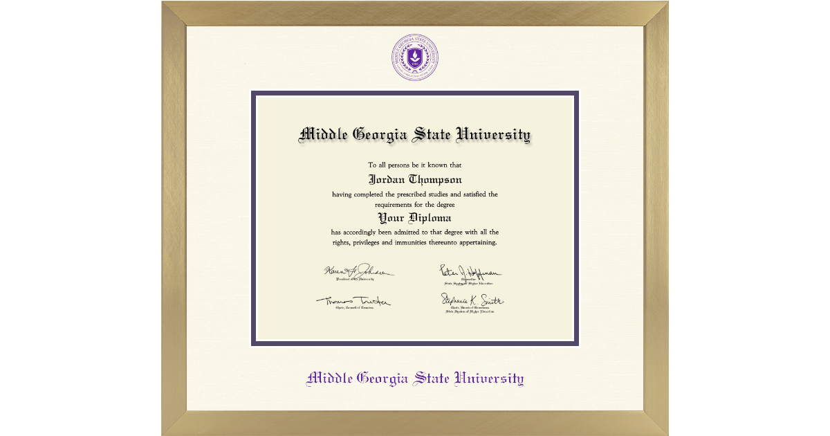 Middle Georgia State University Diploma Frame | Church Hill Classics