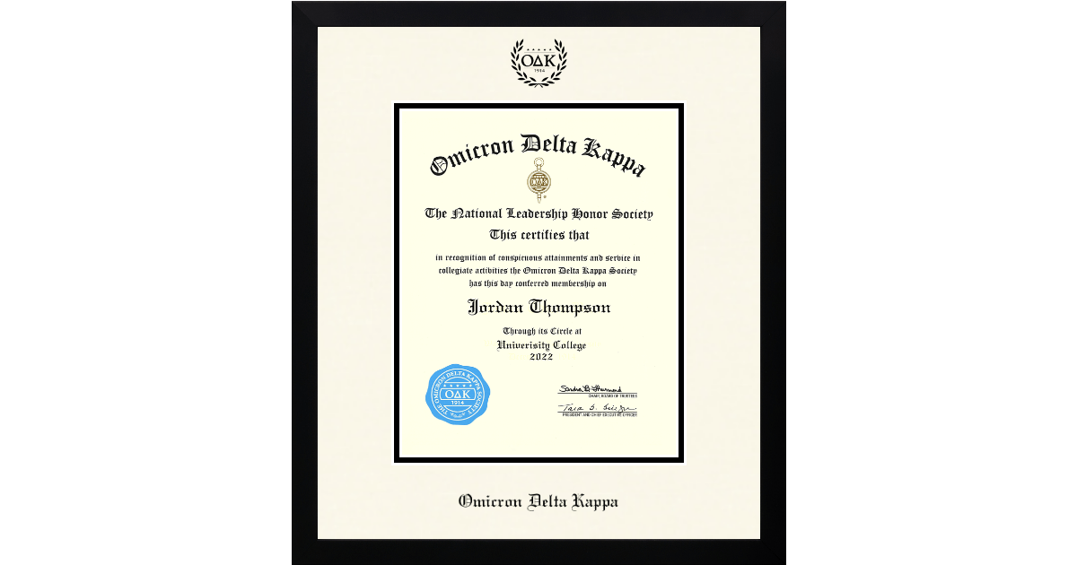 Icon Diploma Frame in Gotham - Item #P90284 from Omicron Delta Kappa ...