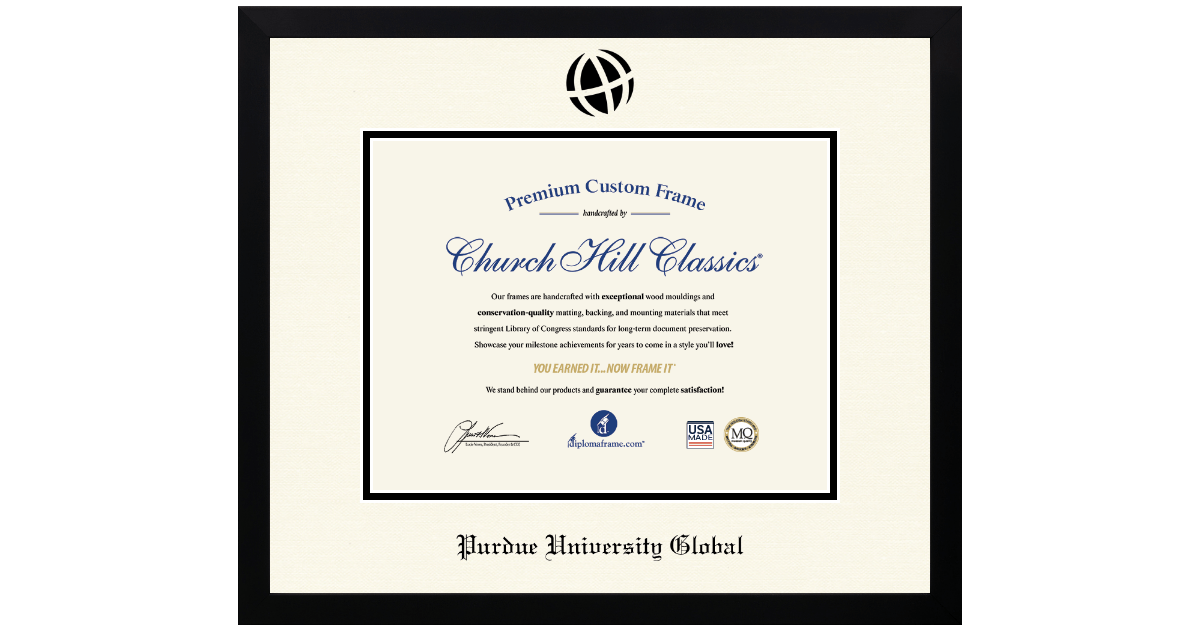 Purdue University Global Diploma Frame | Church Hill Classics