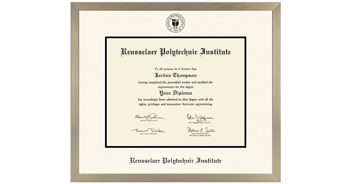 Icon Diploma Frame in Light Champagne - Item #P90426 from Rensselaer ...