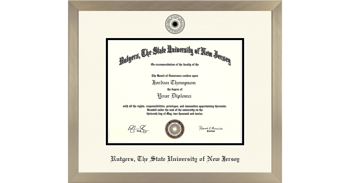 Icon Diploma Frame in Light Champagne - Item #215873-90436 from Rutgers University