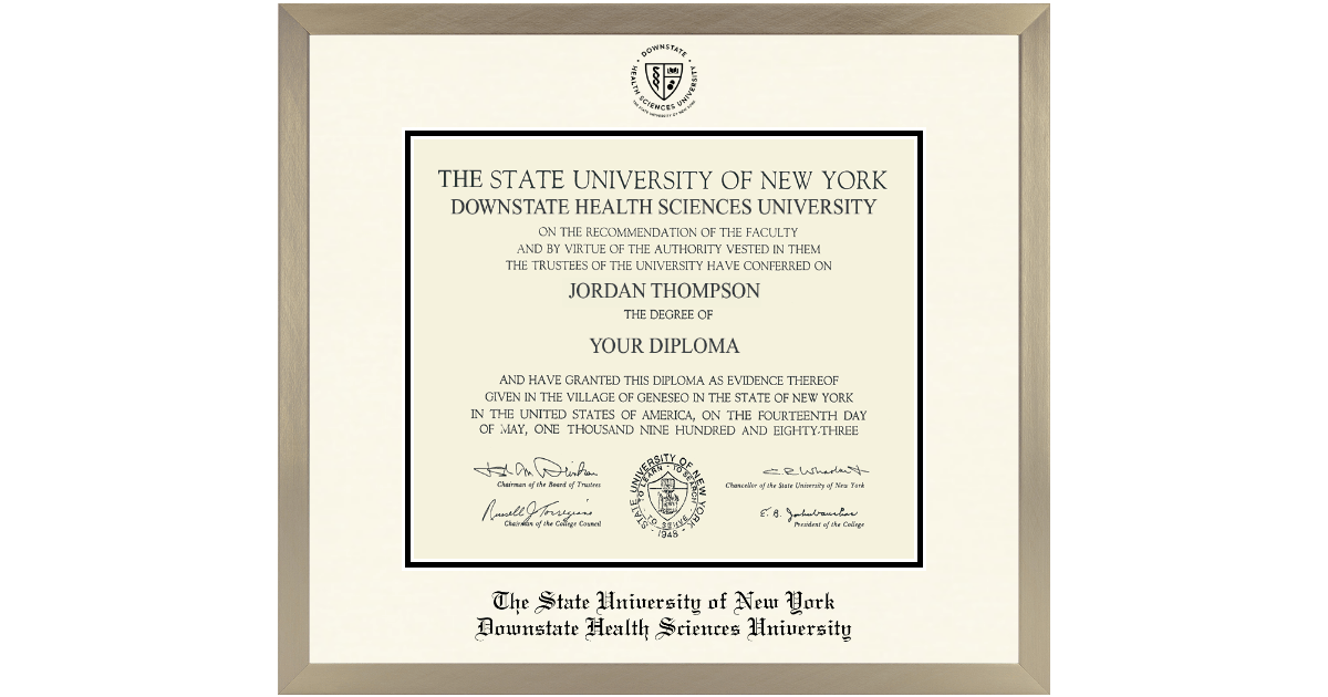 Icon Diploma Frame in Light Champagne - Item #P90532 from The SUNY Downstate Health Sciences ...