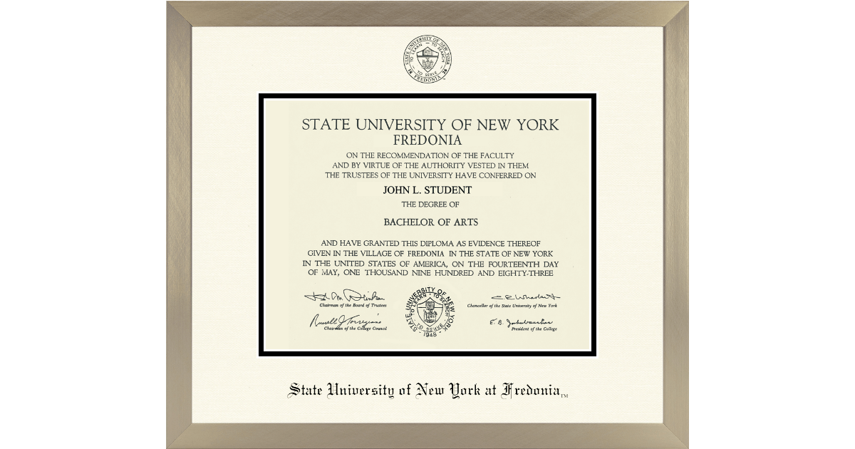 Icon Diploma Frame in Light Champagne - Item #P90565 from State University of New York at Fredonia