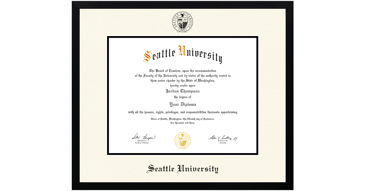 Seattle University Diploma Frame | Church Hill Classics