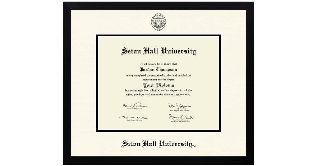 Seton Hall University Diploma Frame | Church Hill Classics