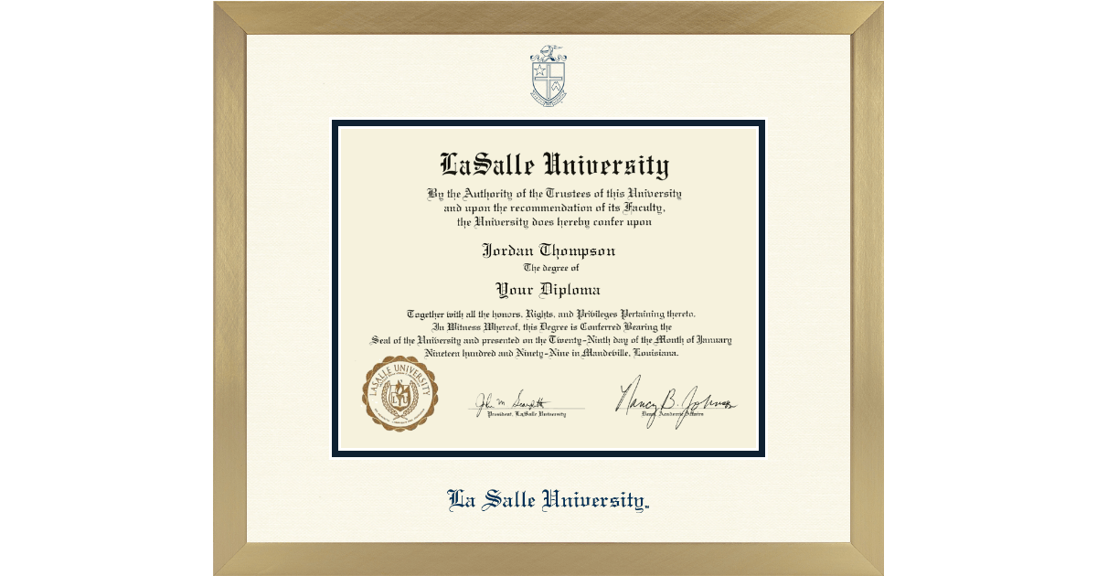 La Salle University Diploma Frame | Church Hill Classics