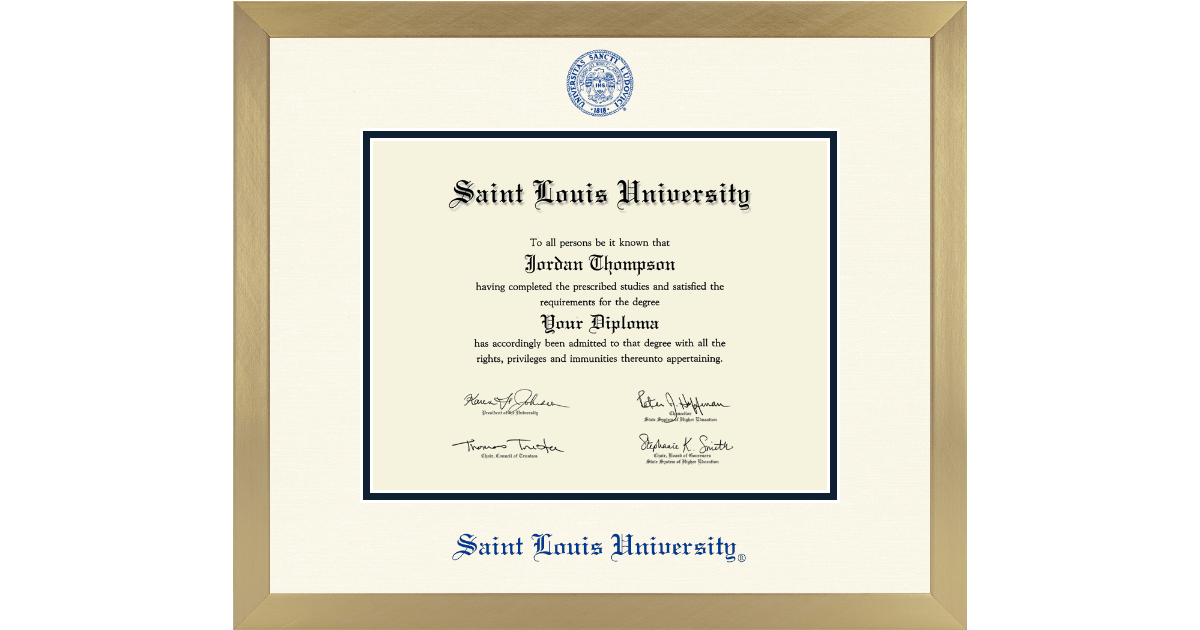 Saint Louis University Diploma Frame | Church Hill Classics