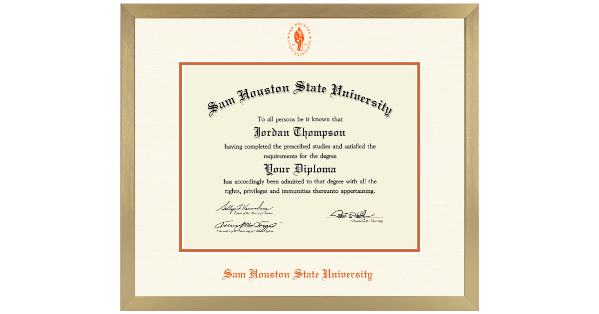 Sam Houston State University Diploma Template Custom Diploma Frames
