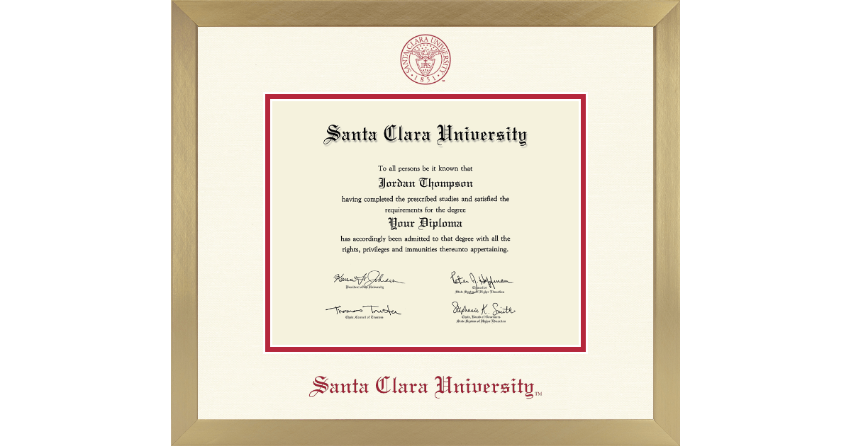 Santa Clara University Diploma Frame | Church Hill Classics