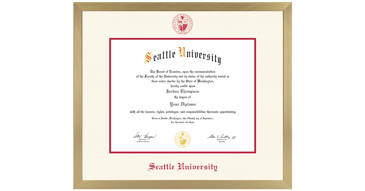 Seattle University Diploma Frame | Church Hill Classics