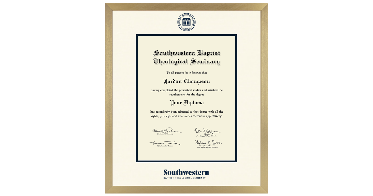 SWBTS Diploma Frame | Church Hill Classics