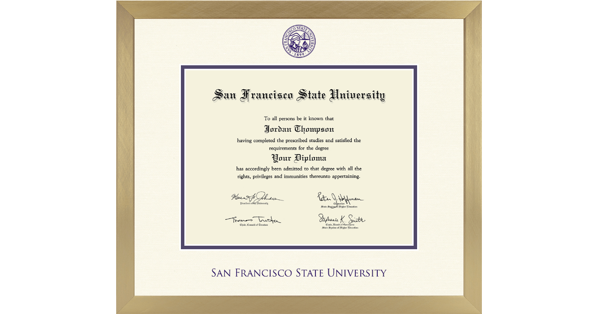 San Francisco State University Diploma Frame | Church Hill Classics