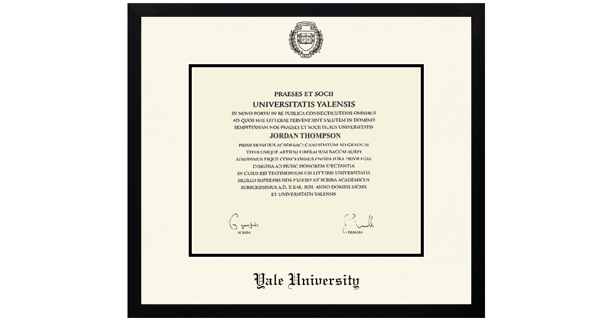 Yale University Diploma Frame | Church Hill Classics