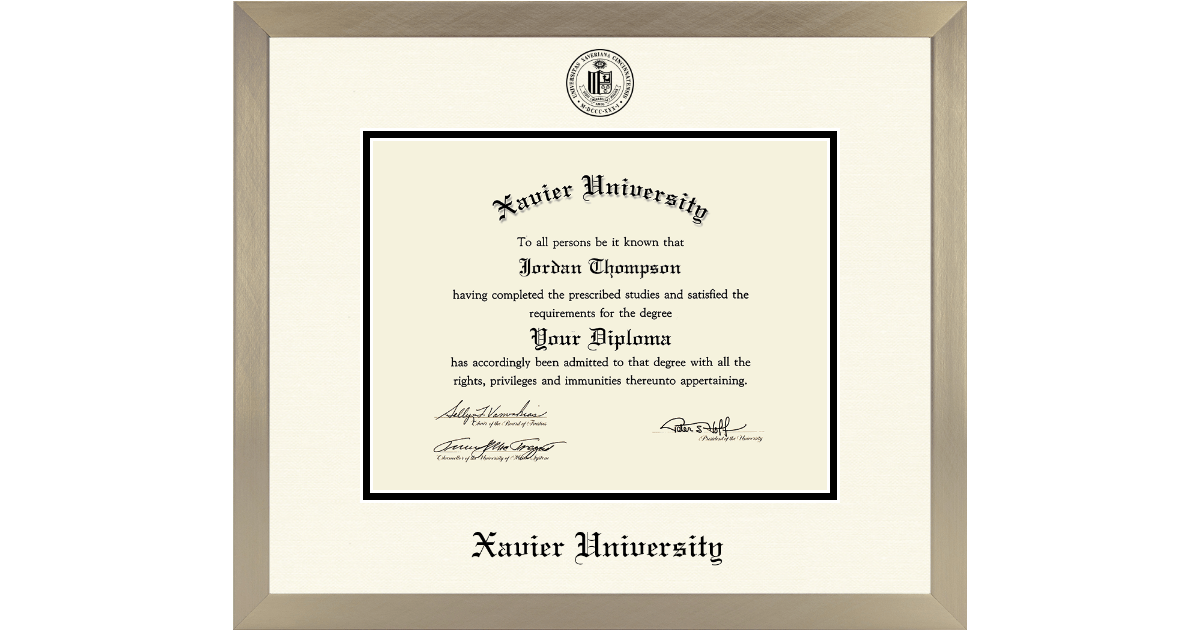 Xavier University Diploma Frame | Church Hill Classics