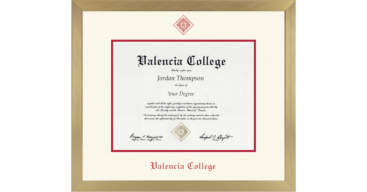 Valencia College Diploma Frame | Church Hill Classics