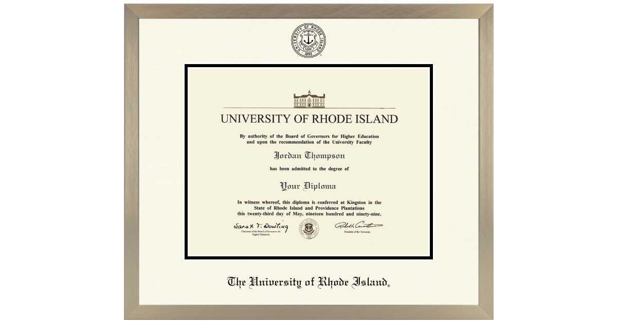 Icon Diploma Frame in Light Champagne - Item #P90841 from The University of Rhode Island